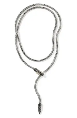 John Hardy Naga Lariat Necklace - Black