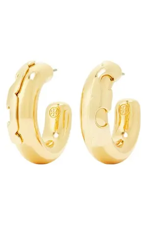 Tory Burch Kira Essential Hoop Earrings - Tory Gold