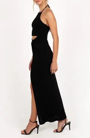 PETAL & PUP Scarlette Halter Maxi Dress - Black
