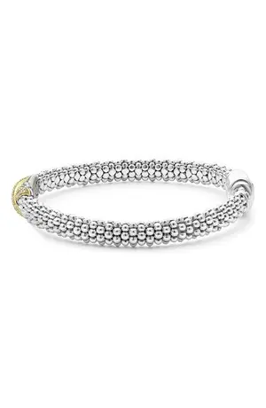 Lagos Embrace Pavé Diamond X Bracelet - Silver