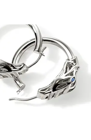 John Hardy Naga Hoop Earrings With Diamonds - Silver