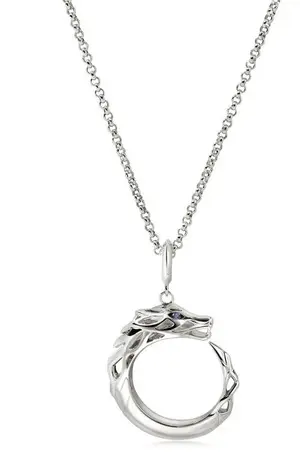 John Hardy Naga Sapphire Pendant Necklace - Silver