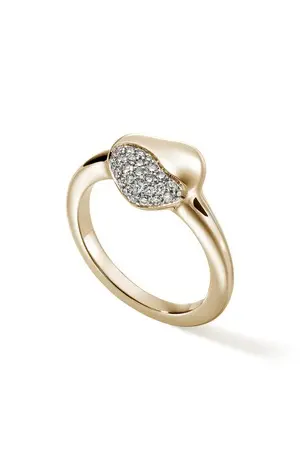 John Hardy Pebble Heart Diamond Ring