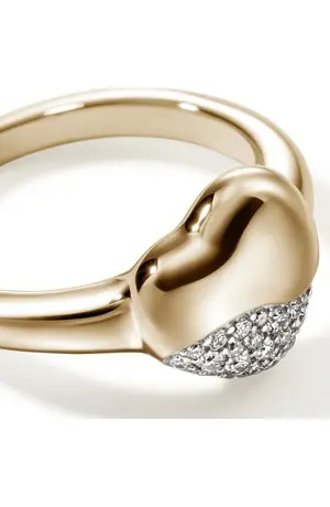 John Hardy Pebble Heart Diamond Ring