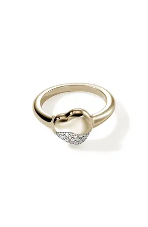 John Hardy Pebble Heart Diamond Ring