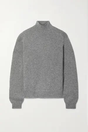 THE ROW Essentials Kensington Cashmere Turtleneck Sweater - Gray
