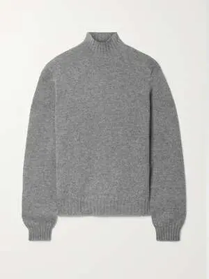 THE ROW Essentials Kensington Cashmere Turtleneck Sweater - Gray