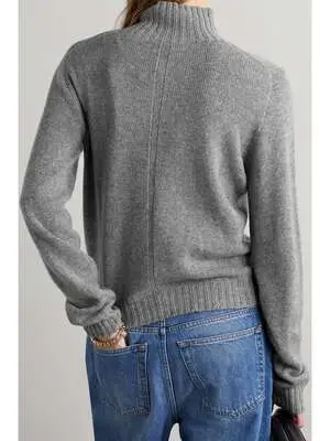 THE ROW Essentials Kensington Cashmere Turtleneck Sweater - Gray