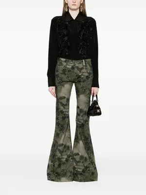 Roberto Cavalli Bead-embellished Appliqué Viscose Shirt