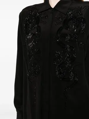 Roberto Cavalli Bead-embellished Appliqué Viscose Shirt