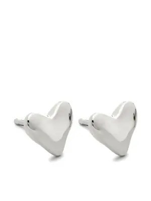 Monica Vinader Heart Stud Earrings - Silver