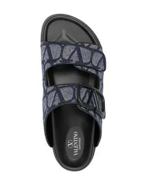 Valentino Garavani Vlogo Signature Denim Sandals