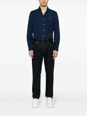 Polo Ralph Lauren Logo-embroidered Poplin Shirt - Blue