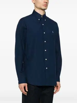 Polo Ralph Lauren Logo-embroidered Poplin Shirt - Blue