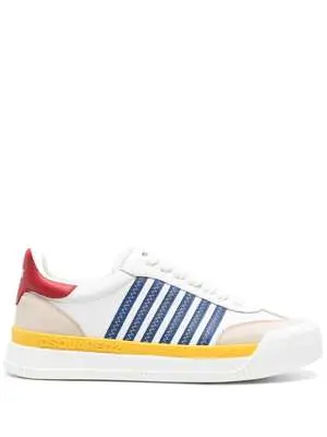 Dsquared2 Jersey Leather Sneakers - Silver