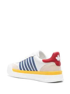 Dsquared2 Jersey Leather Sneakers - Silver
