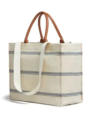 Marni Embroidered-logo Canvas Tote Bag - Neutrals