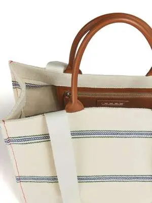 Marni Embroidered-logo Canvas Tote Bag - Neutrals