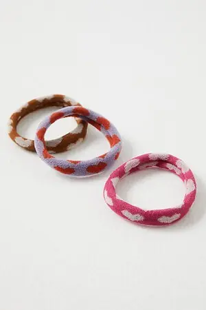 Free People Happy Hearts Hair Tie Pack Pink Tonal