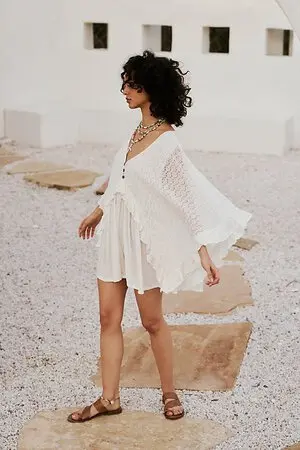 Free People As You Are Romper - White | Editorialist