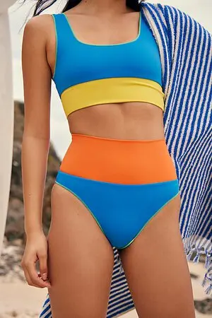 IT'S NOW COOL Contour High-waisted Surf Bottoms - Hawaiian Blue