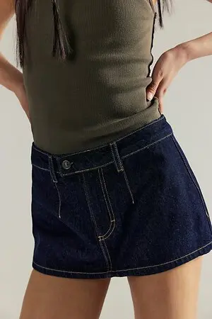 Relaxed Fit Denim Skorts