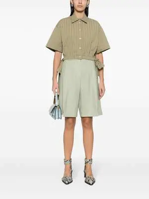 MSGM Seersucker Cropped Shirt