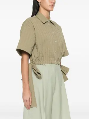 MSGM Seersucker Cropped Shirt