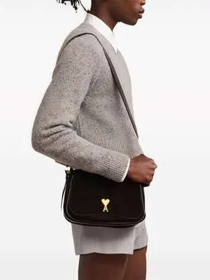 AMI Paris Paname Suede Shoulder Bag