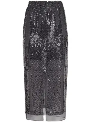 Brunello Cucinelli Sequinned High-waisted Skirt