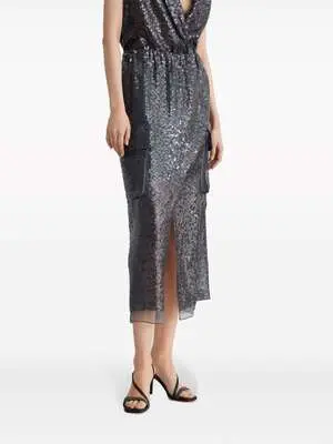 Brunello Cucinelli Sequinned High-waisted Skirt