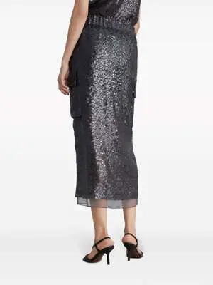 Brunello Cucinelli Sequinned High-waisted Skirt