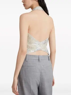 Brunello Cucinelli Sequin-embellished Linen Blouse