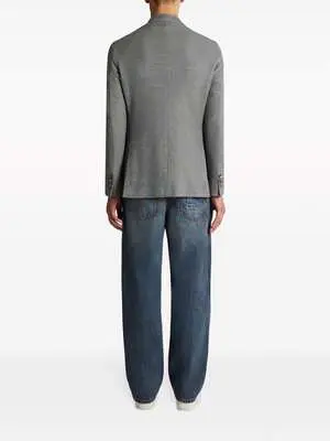 Etro Fine-checked Single-breasted Blazer - Blue
