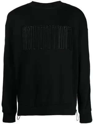 MOSTLY HEARD RARELY SEEN Logo Embroidered Hybrid Sweatshirt - Black