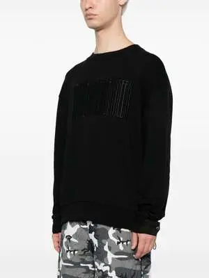 MOSTLY HEARD RARELY SEEN Logo Embroidered Hybrid Sweatshirt - Black