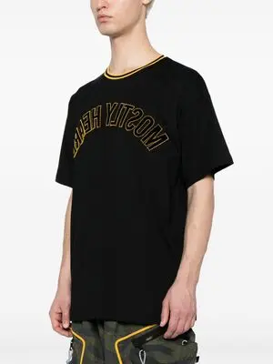 MOSTLY HEARD RARELY SEEN Varsity Logo-embroidered Cotton T-shirt - Black