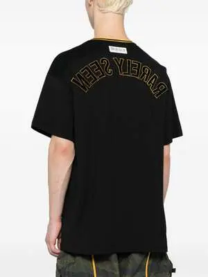 MOSTLY HEARD RARELY SEEN Varsity Logo-embroidered Cotton T-shirt - Black
