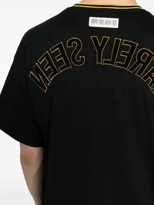 MOSTLY HEARD RARELY SEEN Varsity Logo-embroidered Cotton T-shirt - Black
