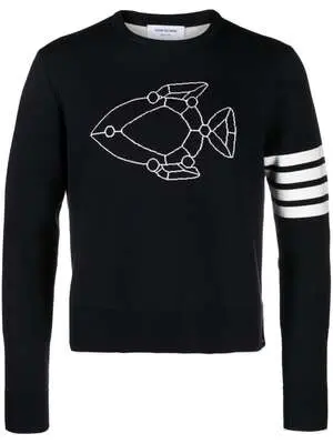 Thom Browne Fish Icon-intarsia Jumper
