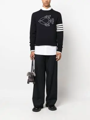 Thom Browne Fish Icon-intarsia Jumper
