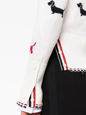 Thom Browne Intarsia-knit Hector Cotton Cardigan
