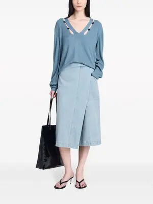 Proenza Schouler White Label Iris Denim Midi Skirt