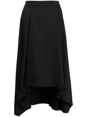 SHANSHAN RUAN Asymmetric Pleated Midi Skirt