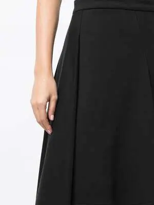 SHANSHAN RUAN Asymmetric Pleated Midi Skirt