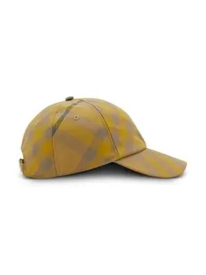 Burberry Check-pattern Cotton Cap - Yellow