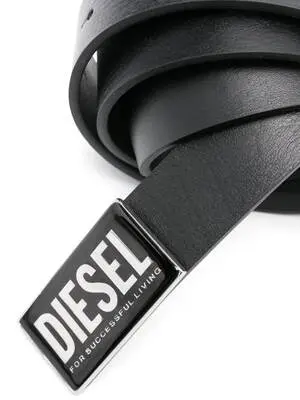 DIESEL® Logo-plaque Leather Belt