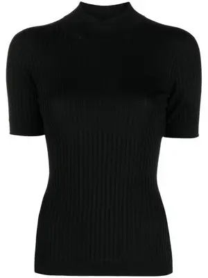 Versace Ribbed-knit Wool Top