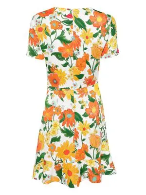 Stella McCartney Floral-print Peplum Dress - White
