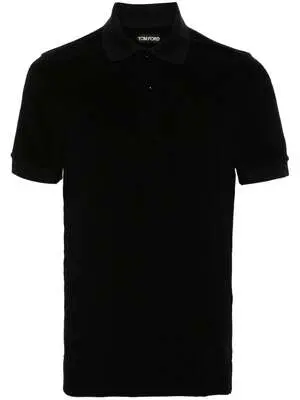 TOM FORD Towelling Cotton-blend Polo Shirt - Black